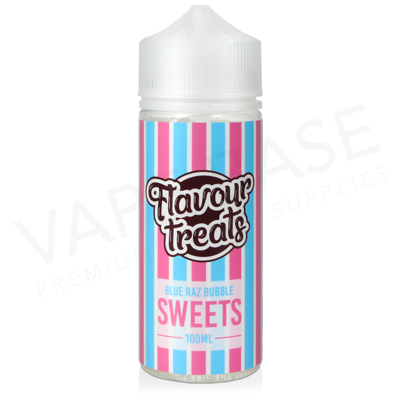 Blue Raz Bubble Shortfill E-Liquid by Flavour Treats Sweets 100ml ...