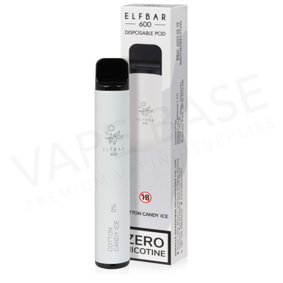 Cotton Candy Ice Elf Bar Disposable Vape ZERO Nicotine | Elf Bar ZERO ...