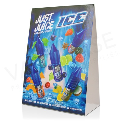Just Juice Ice Range Tent Cards | Just Juice POS | Vape Base Gourmet ...