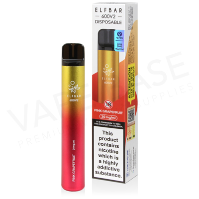 Pink Grapefruit Elf Bar V2 Disposable Vape | Elf Bar 600 V2 Disposables ...