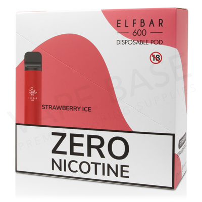 Strawberry Ice Elf Bar Disposable Vape ZERO Nicotine | Elf Bar ZERO ...