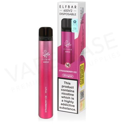 Strawberry Ice Elf Bar V2 Disposable Vape | Elf Bar 600 V2 Disposables ...