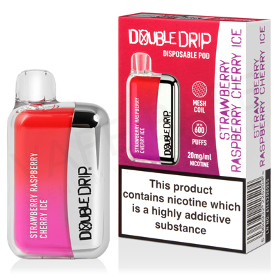 Strawberry Raspberry Cherry Ice Double Drip Disposable Vape | Double ...