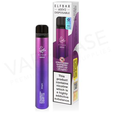 Strawberry Raspberry Cherry Ice Elf Bar V2 Disposable Vape | Elf Bar ...