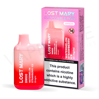 Watermelon Strawberry Ice Lost Mary BM600 Disposable Vape | Lost Mary BM600 Disposables | Vape ...